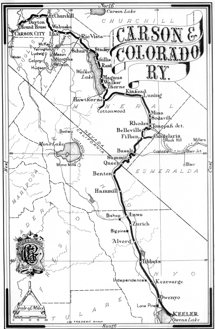Mapa Del Ferrocarril De Carson Y Colorado
